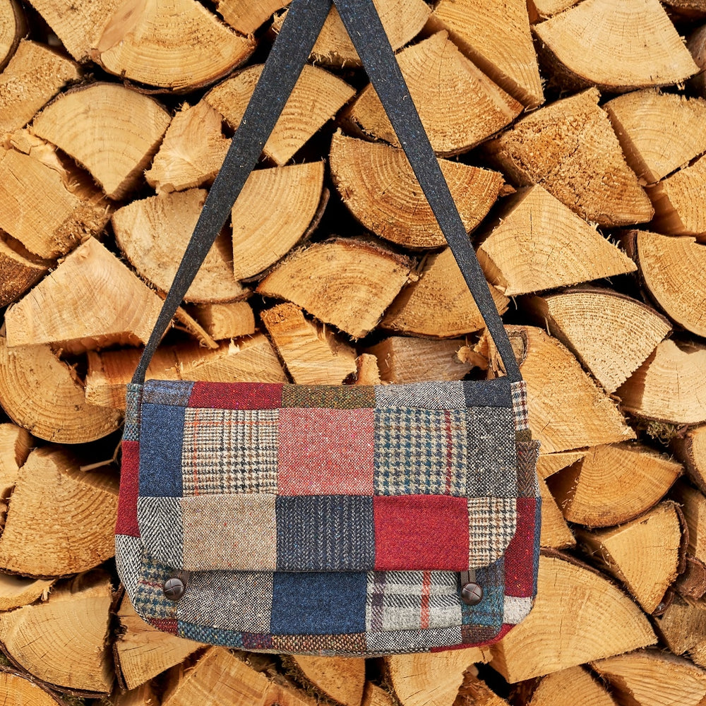 Satchel Bag Patchwork Tweed